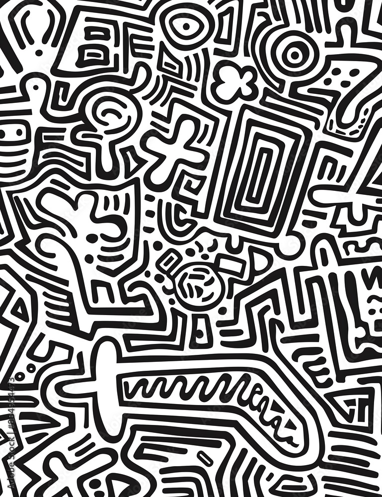 coloring page black and white zentangle pattern on the entire ...