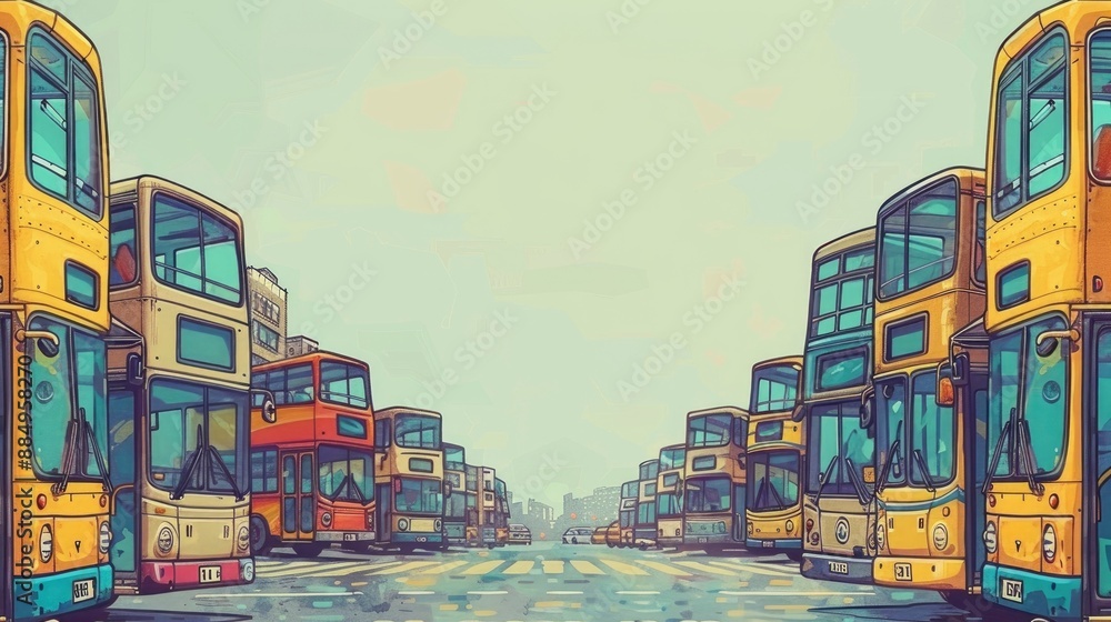 Blank white page with colorful cartoon vehicles and traffic signs ...