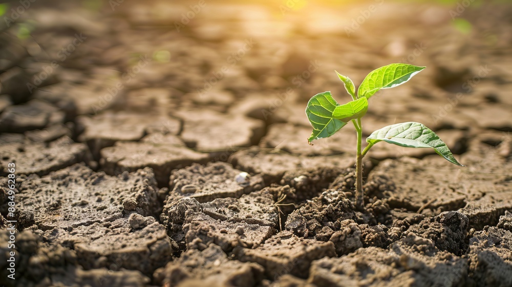 Drought ground and plants. Problems arising from global warming. Earth ...