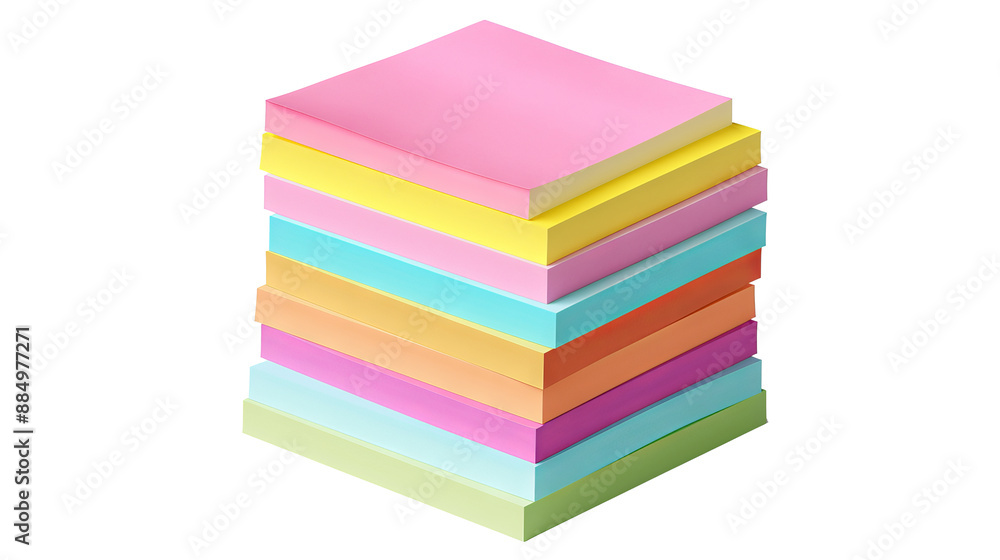 Stack of assorted colorful sticky post-it note papers isolated on ...