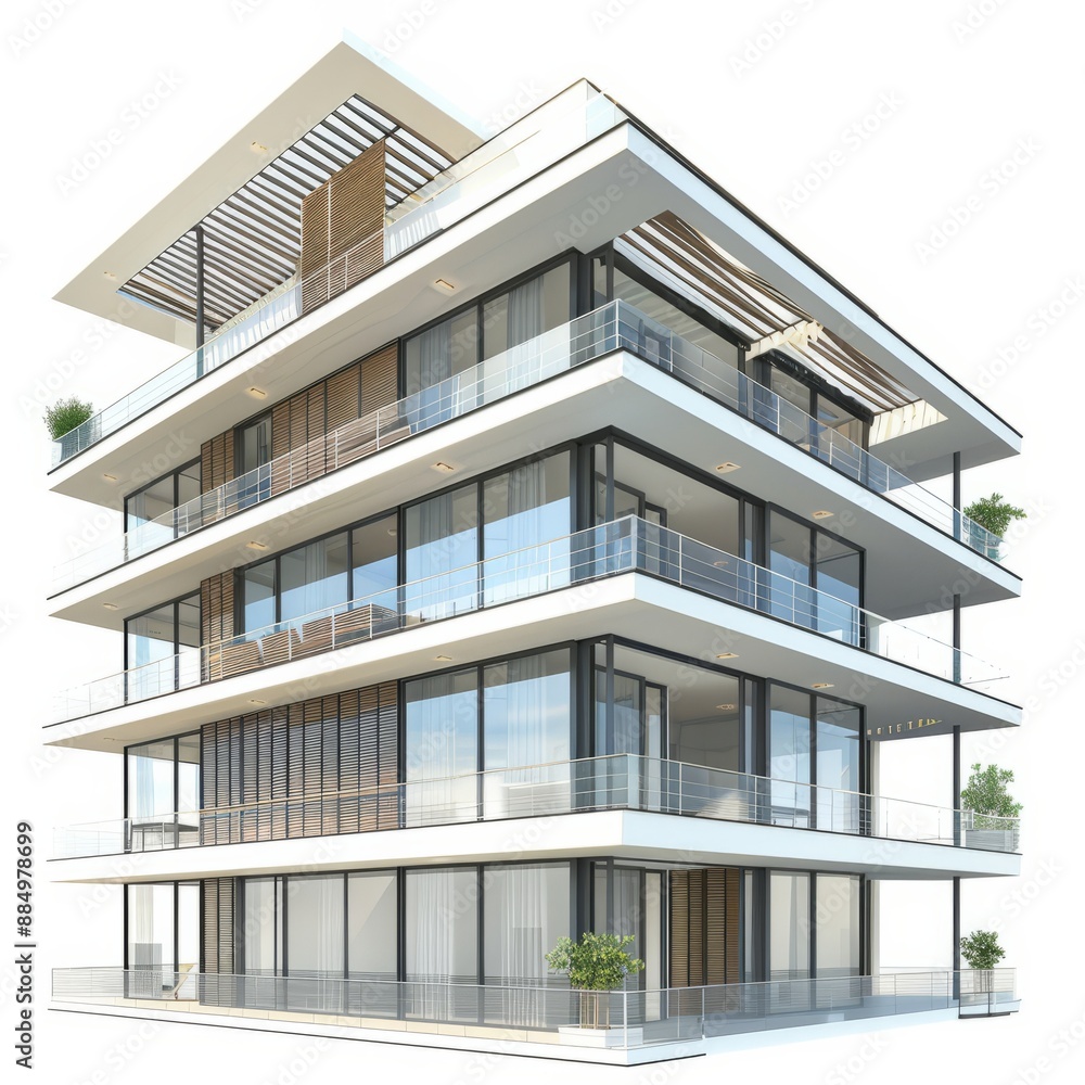3D Render of an Adjustable Residential Building with Expandable ...