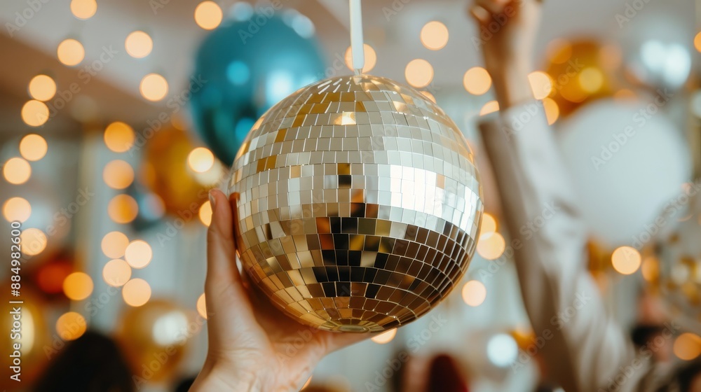 Retro-themed party, with nostalgic decorations, classic music records ...