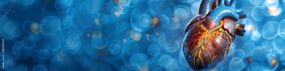 3D model of inflamed endocardium, heart disorder inflammation ...