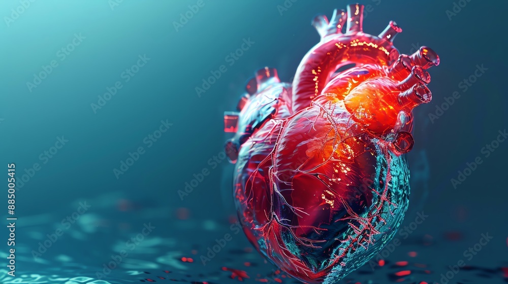 Cardiac CT scan of inflamed heart postinfection, heart disorder ...