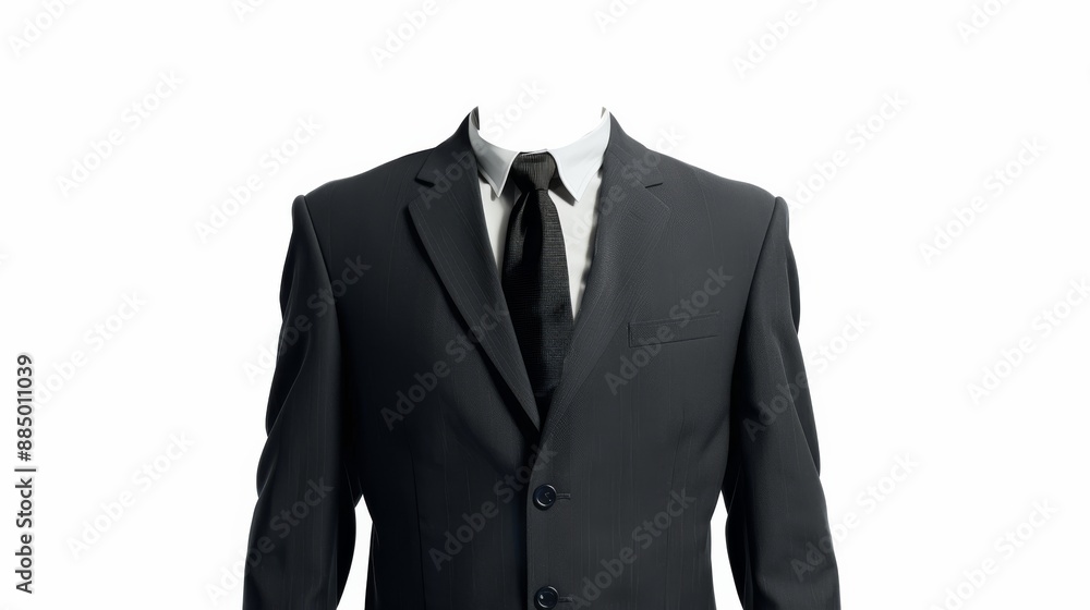 An empty business suit with no head, realistic, high resolution, white ...