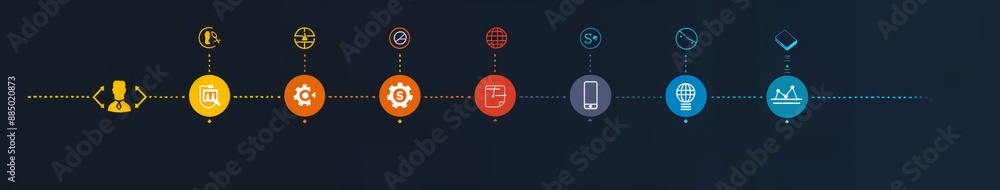 Vertical Timeline Infographic Illustrating Steps and Procedural ...