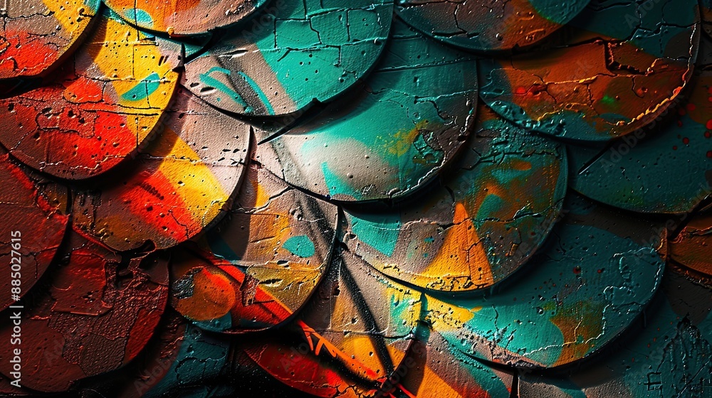 Fish Scale, Graffiti Background, a blend of fish scale textures against ...