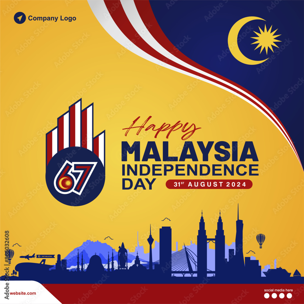Design of 67th Malaysia Independence Day 2024 poster, banner ...