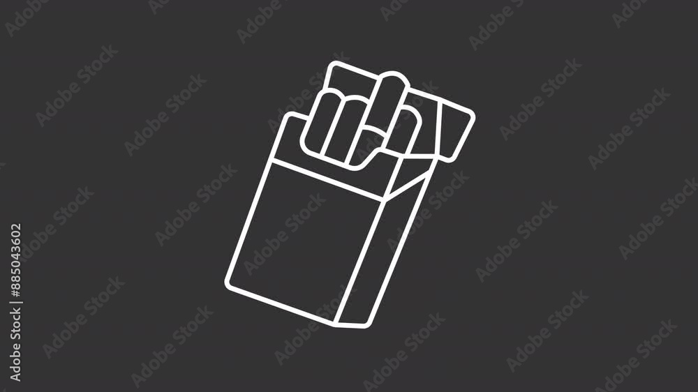 Animated smoking pack white icon. Cigars package line animation ...