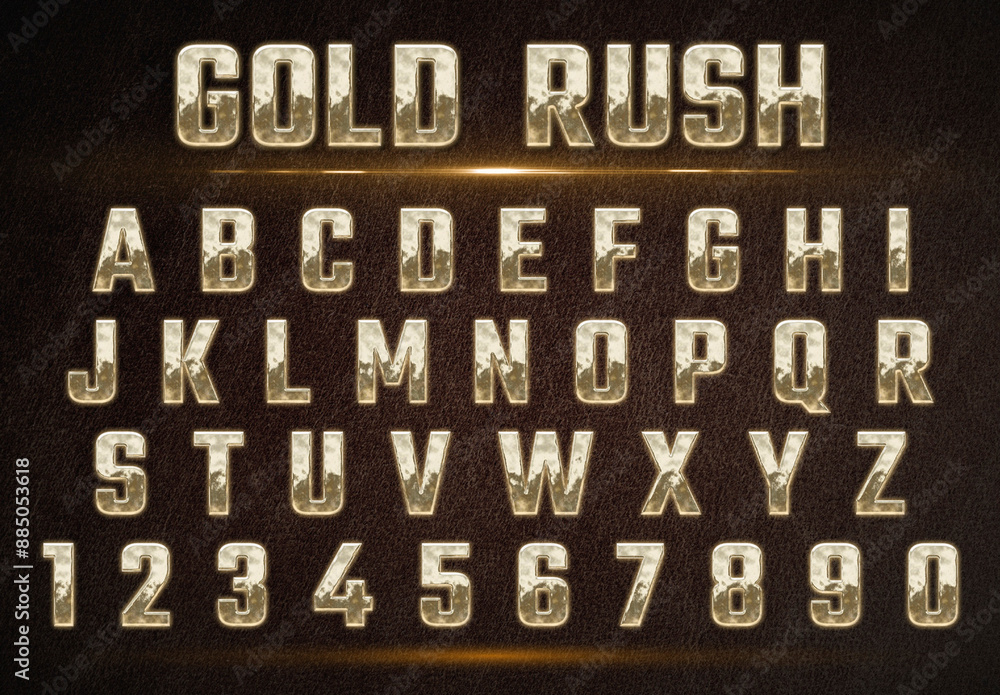 Gold Rush Text Effect Stock Template | Adobe Stock