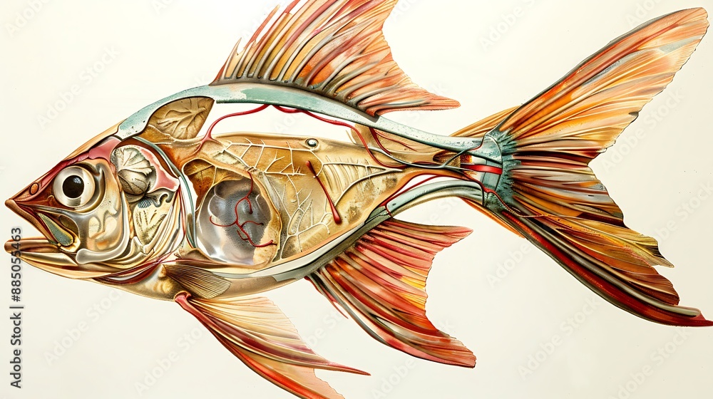 Visual guide the anatomy of a fish illustrating external and internal ...