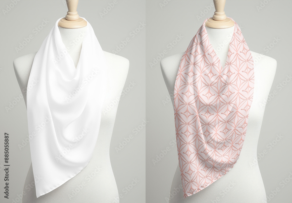 Apparel Scarf Mockup With Generative AI Stock Template | Adobe Stock