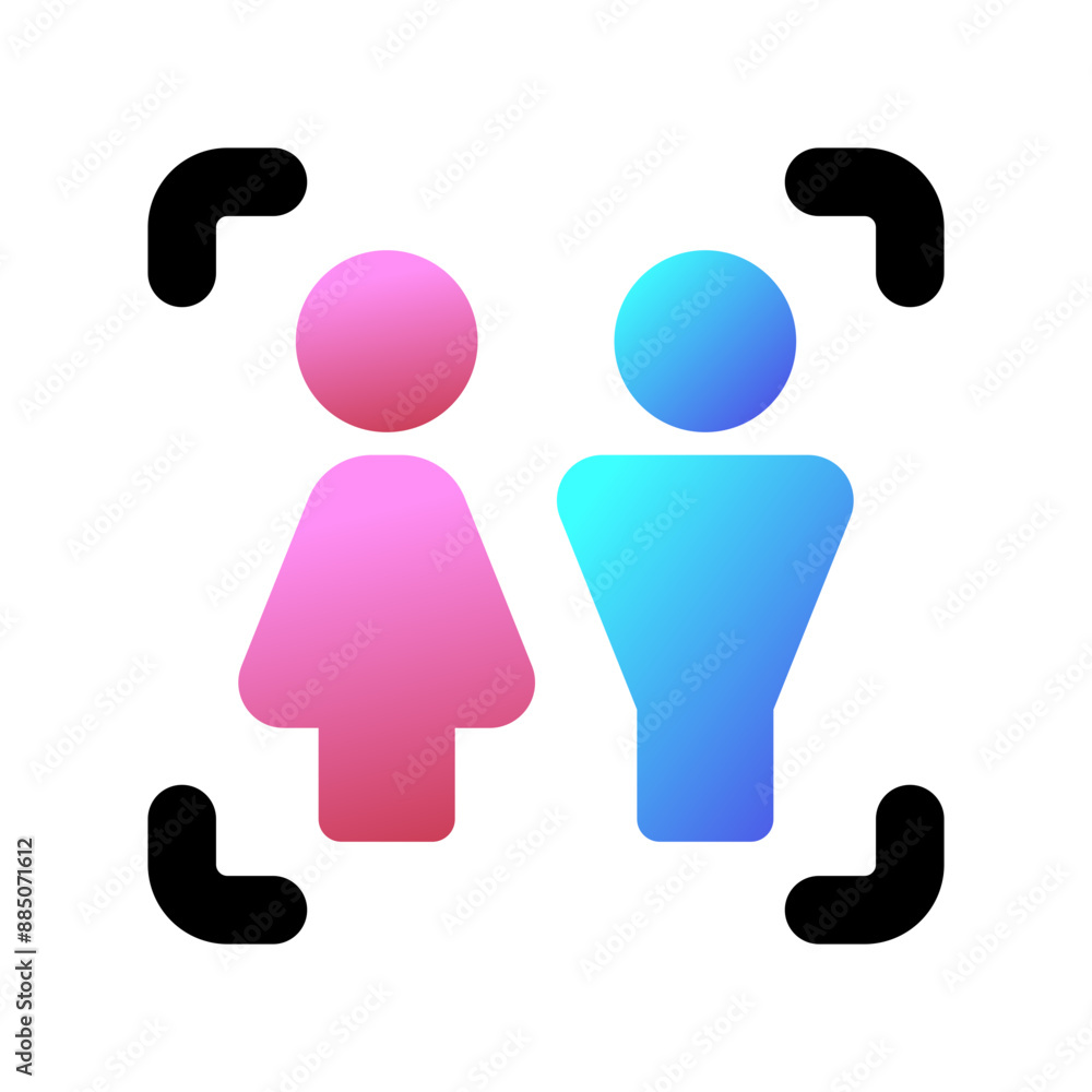 Editable life simulation game, people, couple vector icon. Video game ...