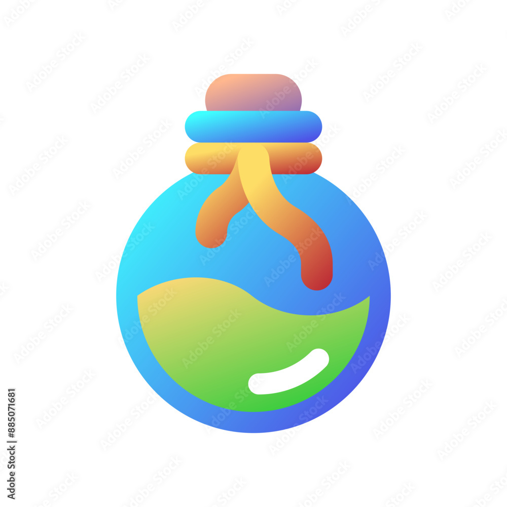 Editable magic potion, mana vector icon. Video game, game elements, RPG ...