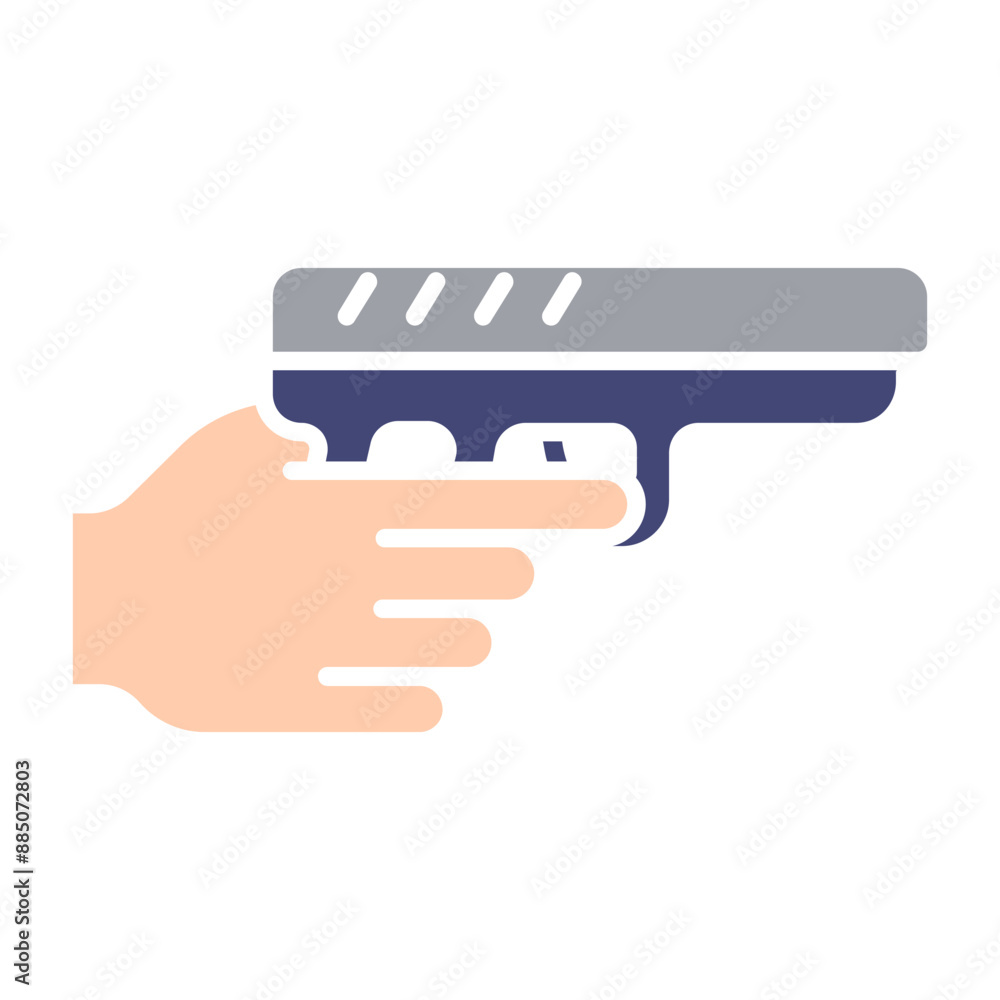 Handgun line icon. Weapon, firearm, pistol, gun, security, defense ...