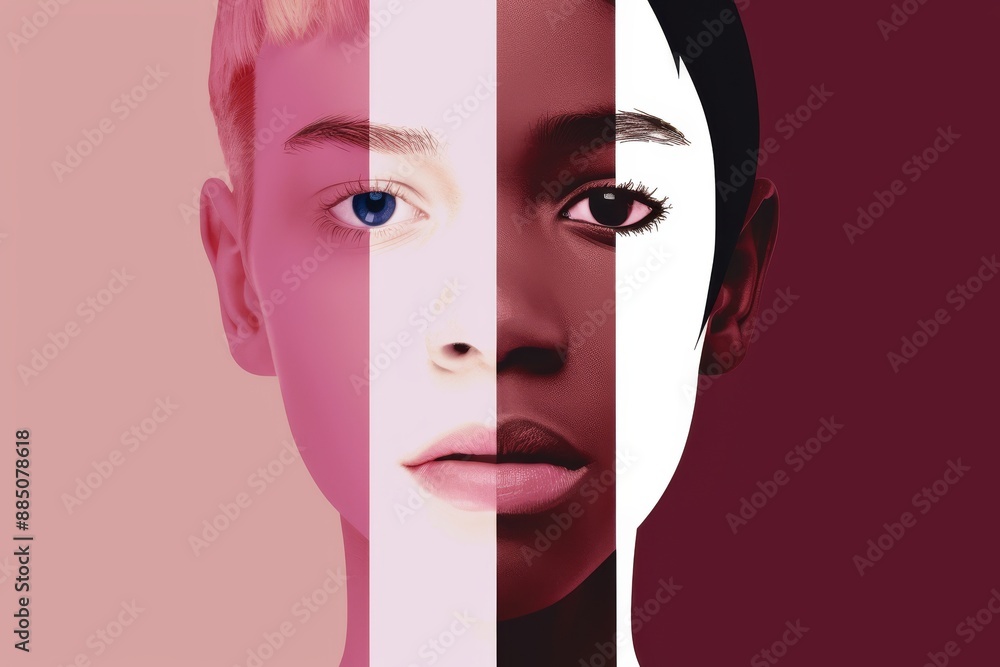 Multi-ethnic diversity and beauty. Group of different ethnicity women ...