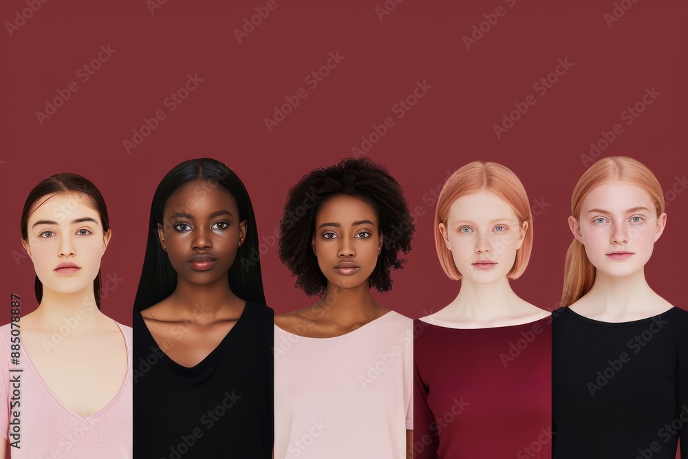 Multi-ethnic diversity and beauty. Group of different ethnicity old ...