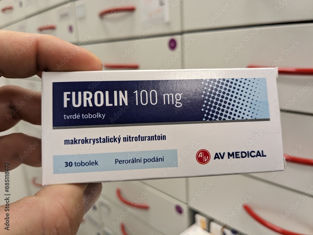 Prague, Czech Republic - July 10 2024: FUROLIN box of medication with ...