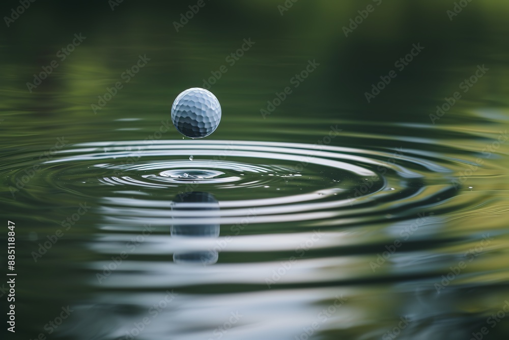 Foto de Impact and Ripple: A golf ball moments after landing on the ...