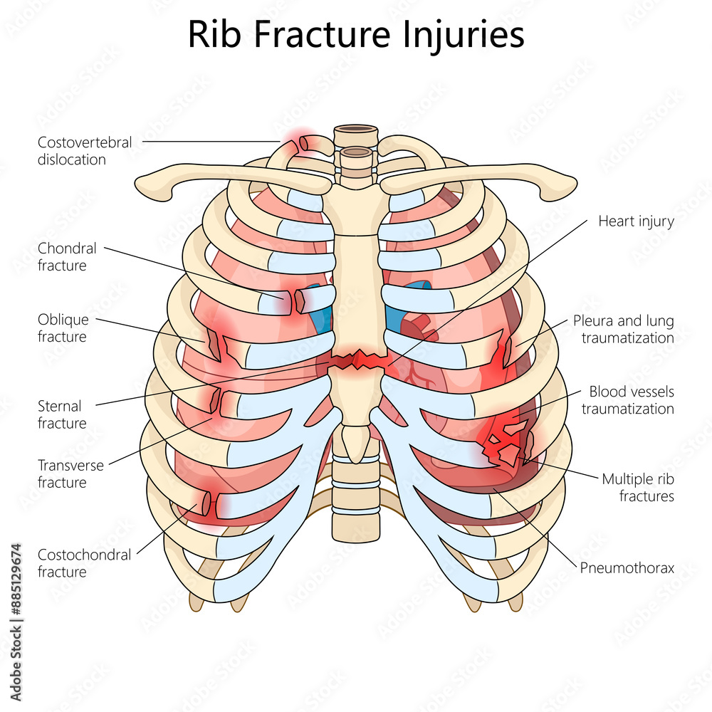 different types of rib fractures and associated injuries ...