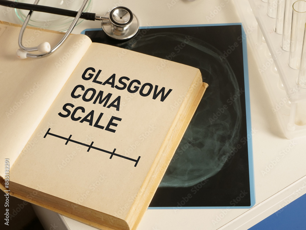 Glasgow Coma Scale GCS is shown using the text Stock Photo | Adobe Stock