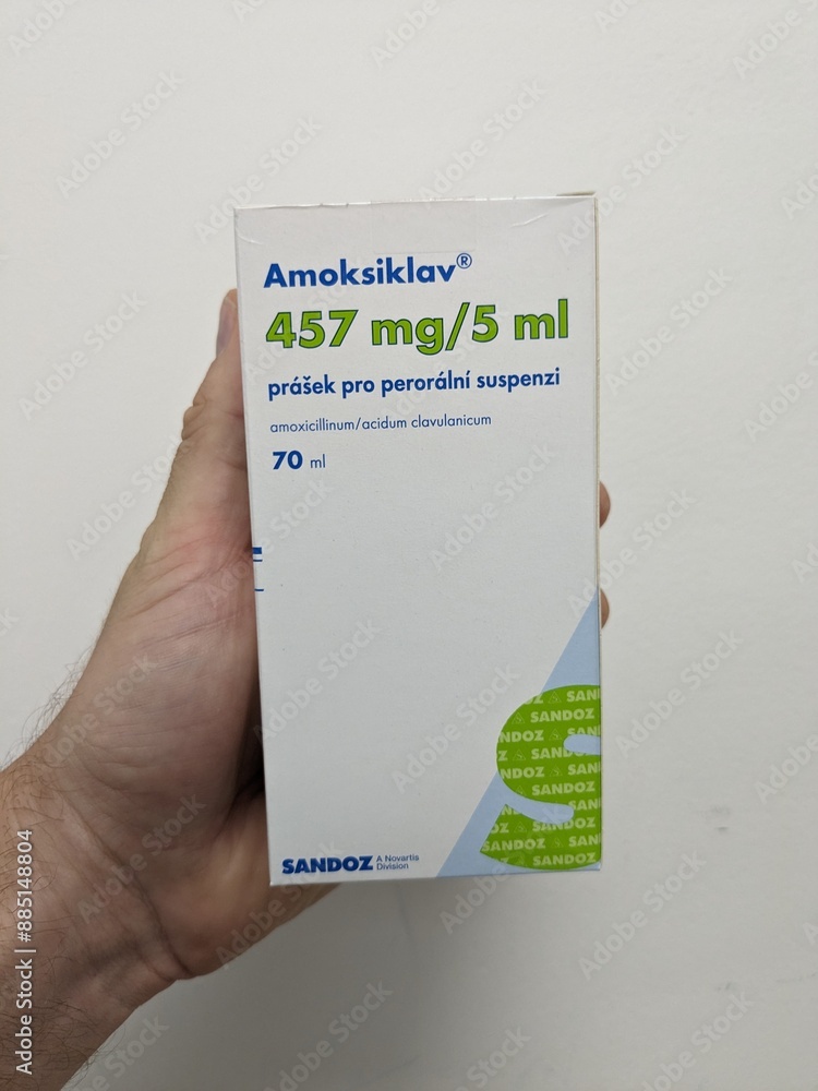 Foto de Prague, Czech Republic - July 10 2024: AMOKSIKLAV box of ...