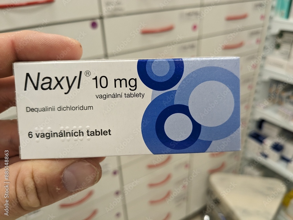 Prague, Czech Republic - July 10 2024: NAXYL box of medication with ...