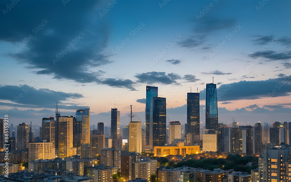 The cityscape below is a blend of modern high-rises and mid-rise ...