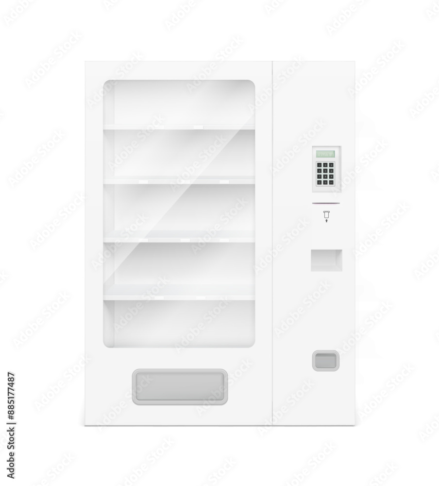 Snack vending machine mockup. Vector illustration isolated on white background. Ready and simple ...