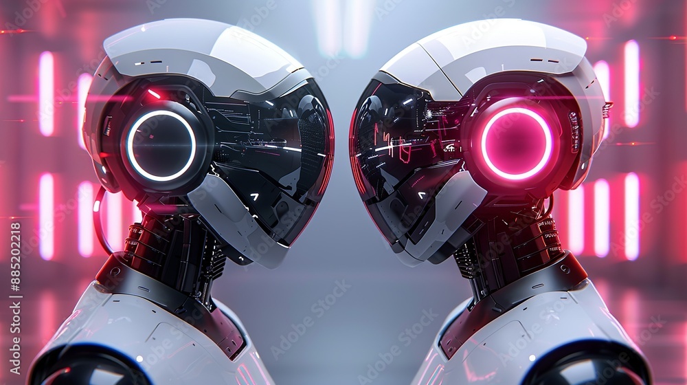 High-tech future: Robots and humans collaborate under dazzling lights ...