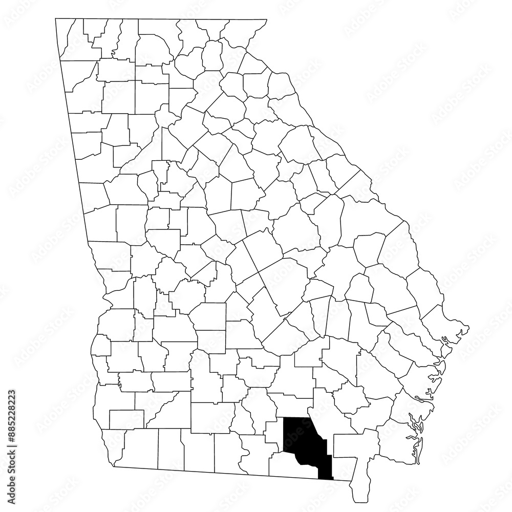 Map of clinch County in Georgia state on white background. single ...