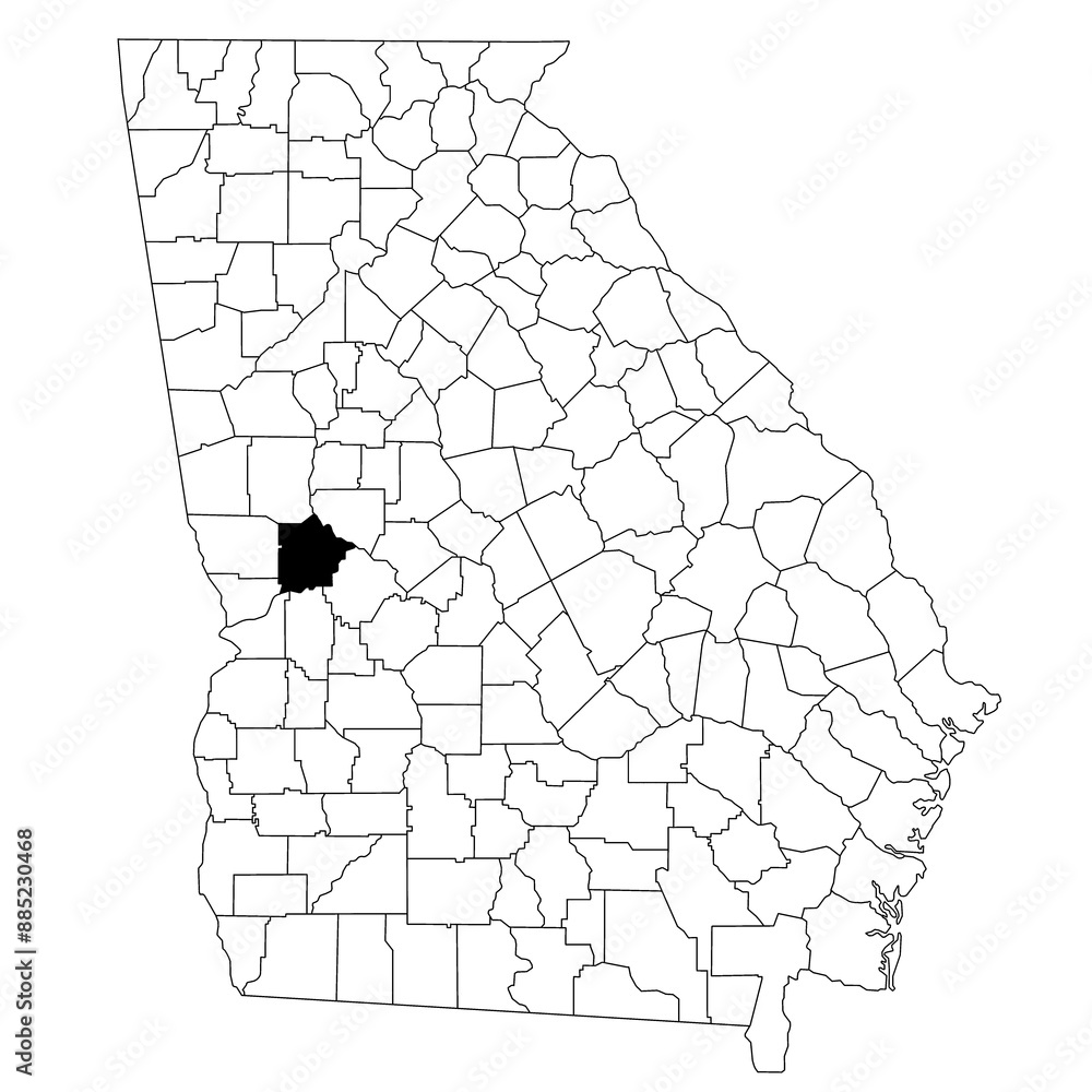 Map of Talbot County in Georgia state on white background. single ...
