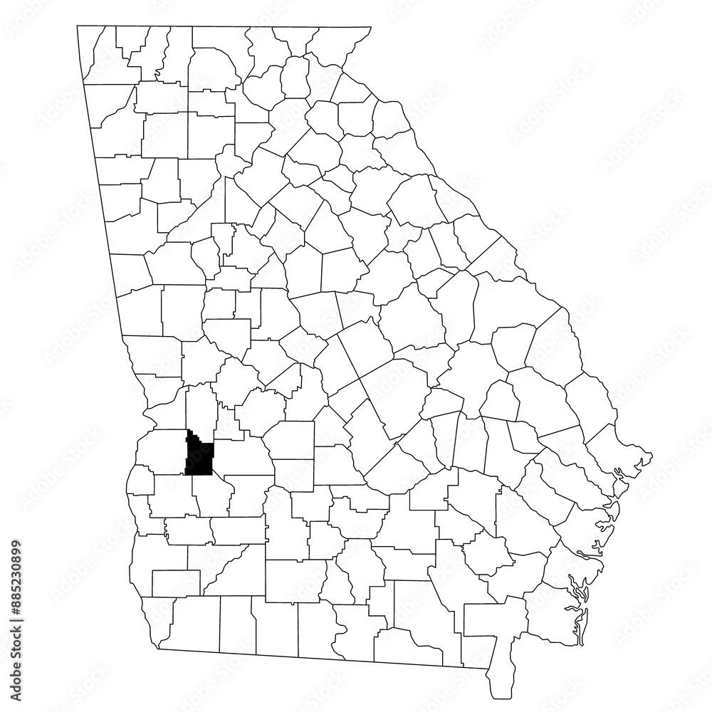Map of Webster County in Georgia state on white background. single ...