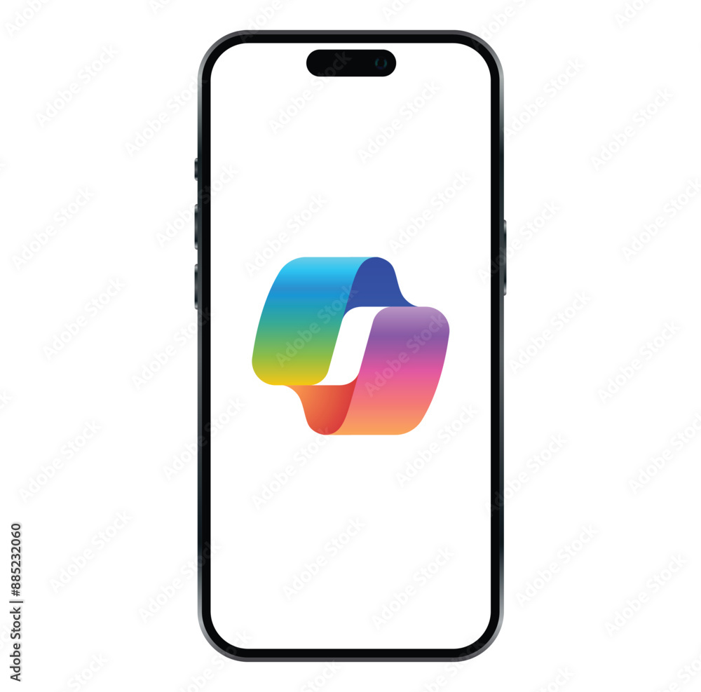High resolution Microsoft Copilot logo on a smartphone screen. vector ...