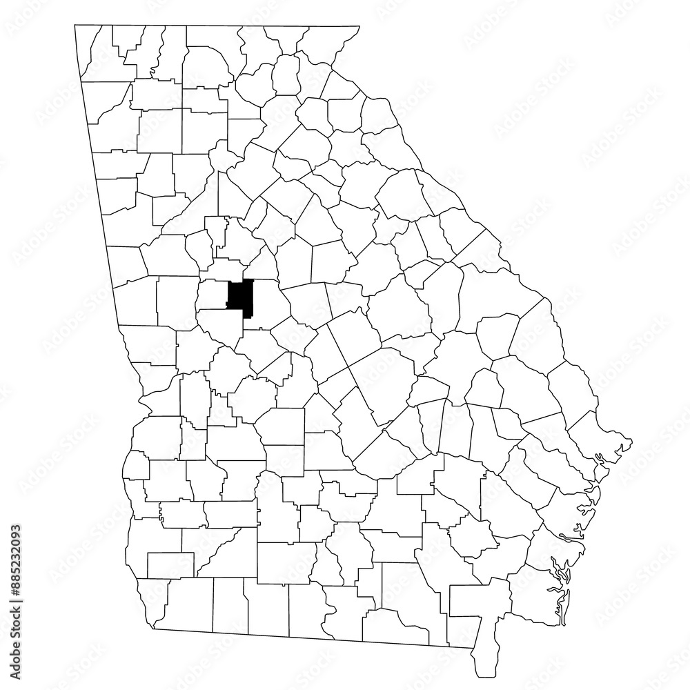 Map of Lamar County in Georgia state on white background. single County ...