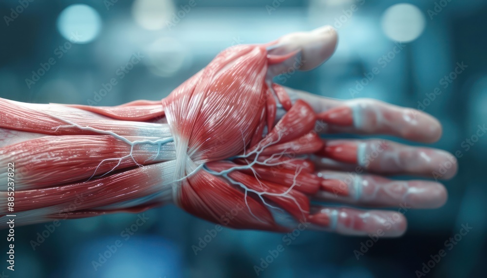 Human Hand Muscles Anatomy, 3D Rendering of Human Hand with Muscles ...