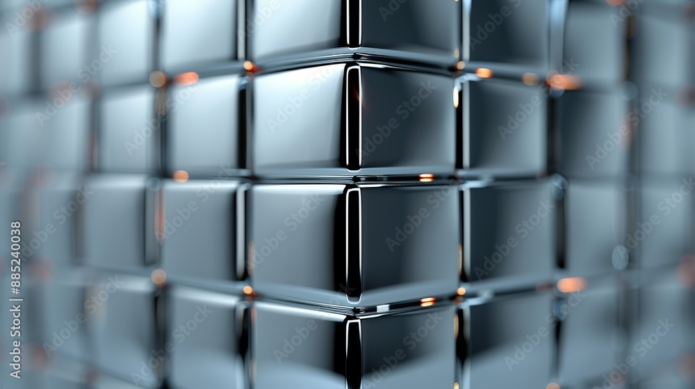 Geometric pattern of interconnected squares with digital overlays ...