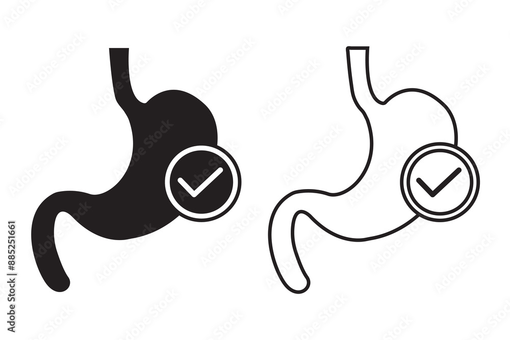 Good Digestion Icon Designed, Clean stomach colon anatomy symbol ...