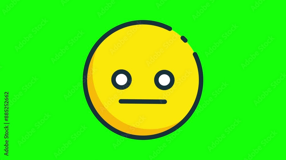 2D emoji begging face animated icon. 4K animated icon on green screen ...