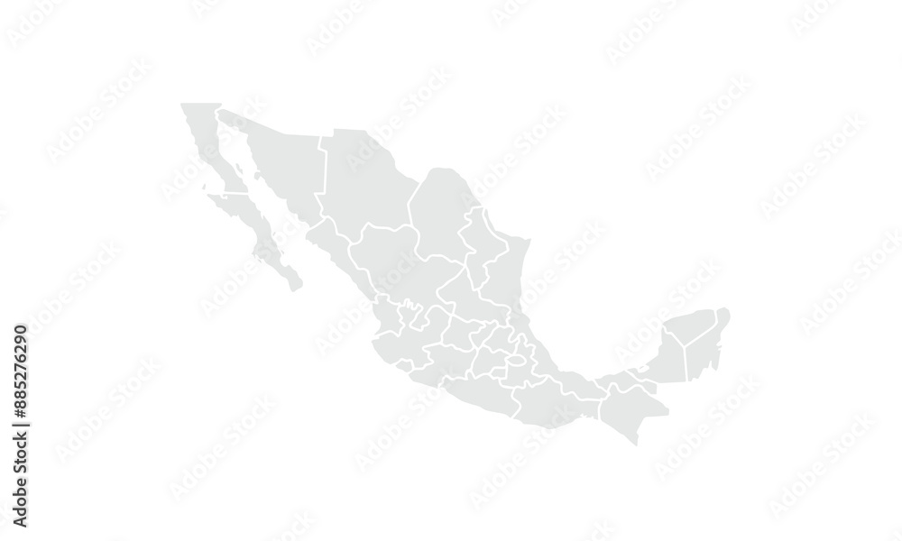 Mexico map illustration,isolated on white background for website ...