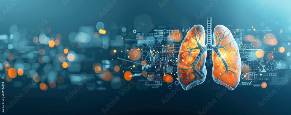 Abstract view of human lungs. Concept of respiratory system and ...