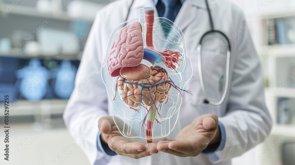 Endocrine System Anatomy: Doctor Explaining Disease Management and ...