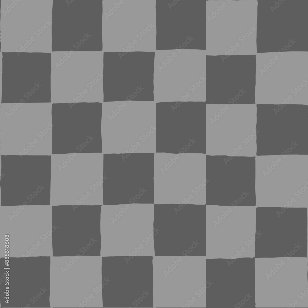 Seamless vector repeating pattern with hand drawn checkerboard in tonal ...