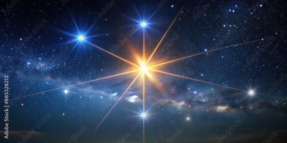 Night sky with bright star Vega in Lyra constellation through 80mm ...