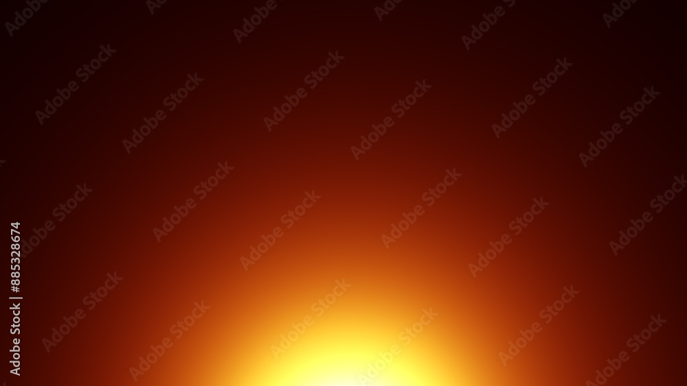 Glowing light in the dark background of an orange gradient.film texture ...