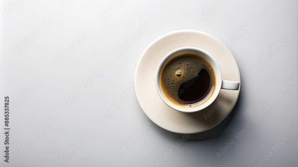 Top-down view of a cup of coffee isolated, coffee, cup, drink, beverage ...