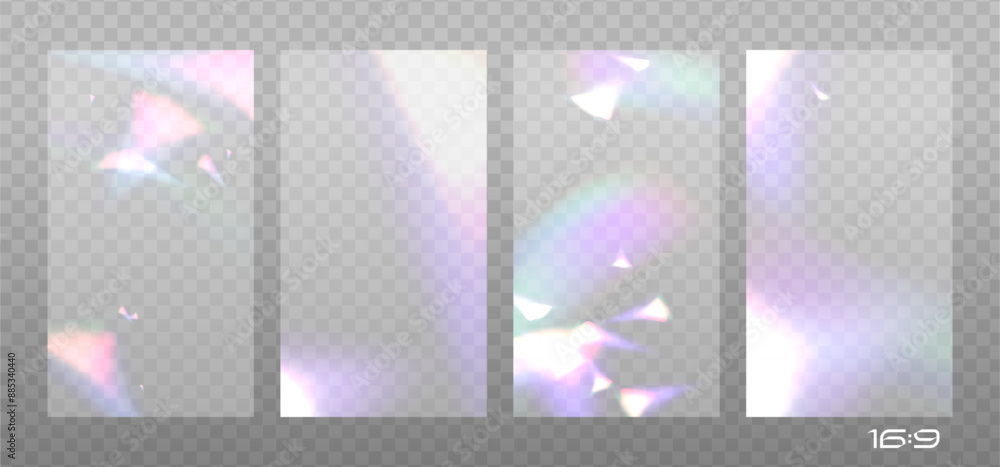 Lilac Rainbow overlays set with light prism effect, transparent ...
