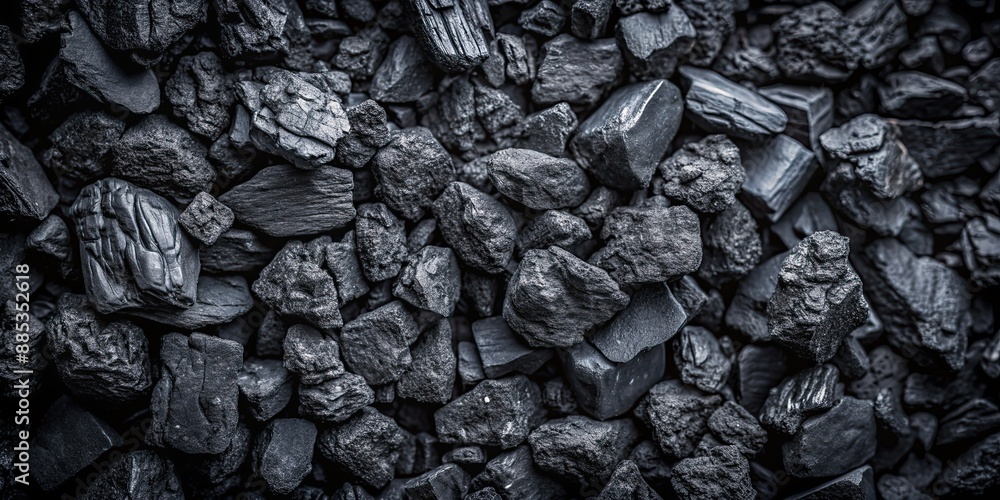 Black coal textured background with smooth and rough surfaces , coal ...