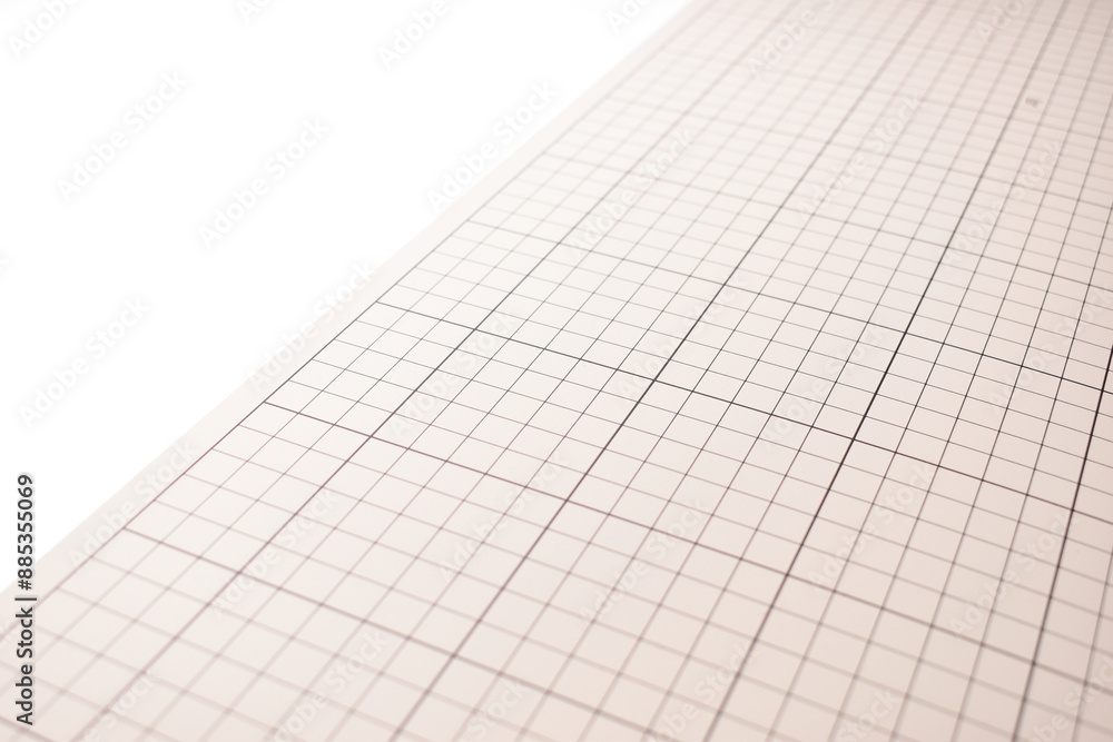 gray cutting mat board on white background with line and scale measure ...