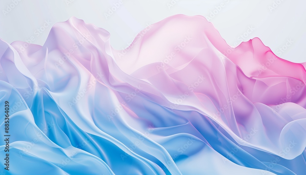 Soothing flowing fabric-like textures in pastel hues of pink and blue ...